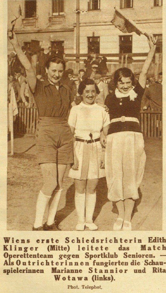 Edith Klinger – Austria’s First Female Referee. Viennese women football ...